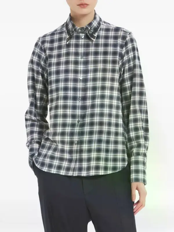 Barena Venezia Checked Embellished Collar Shirt