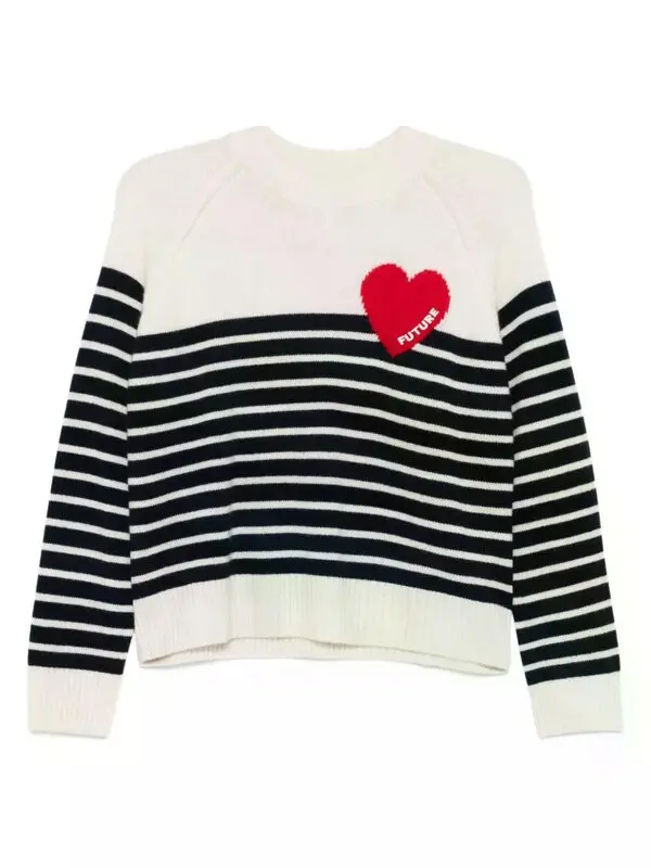 From Future Striped Heart-motif Sweater