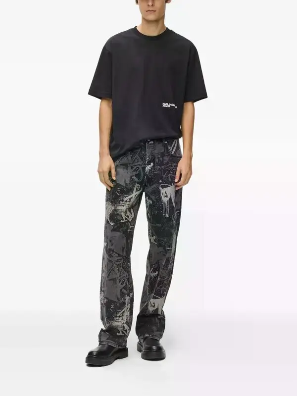 Karl Lagerfeld Five-pocket Jeans With Graphic Print