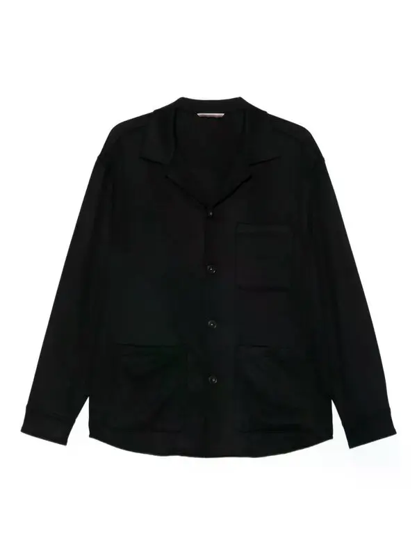 Canali Patch-pocket Button-down Jacket - Black
