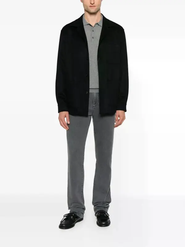 Canali Patch-pocket Button-down Jacket - Black