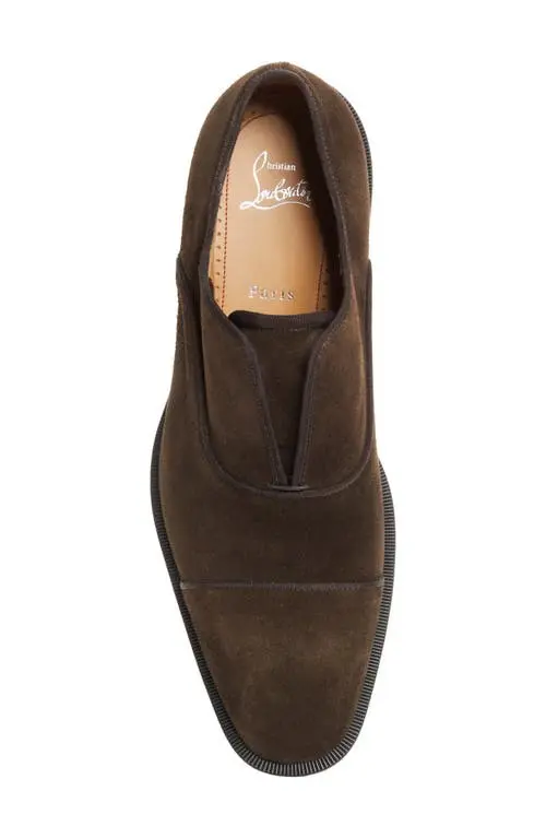CHRISTIAN LOUBOUTIN Alpha Lion Cap-toe Slip-on - Cafe