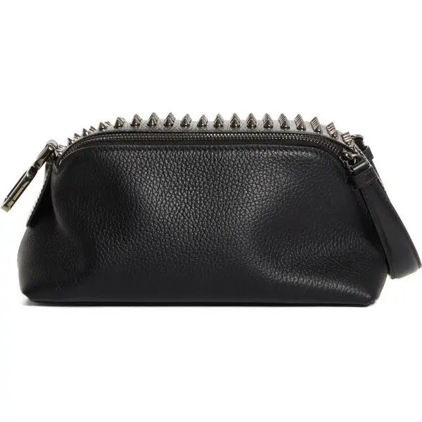 CHRISTIAN LOUBOUTIN Studded Leather Pouch - Black/gun Metal