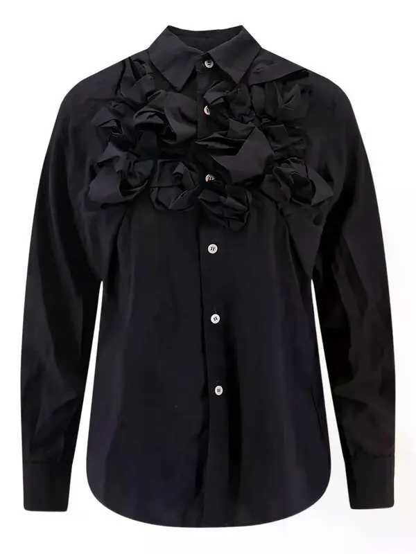Play Comme Des Garcon Ruffled-detail Long-sleeved Shirt