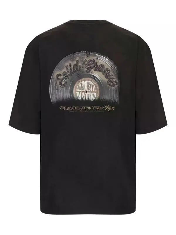 SOLID HOMME Lp-graphic T-shirt - Black