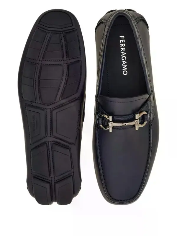 FERRAGAMO Gancini Buckle Loafers - Blue