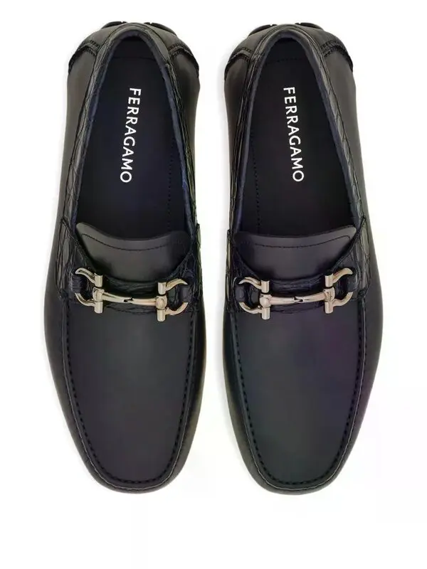 FERRAGAMO Gancini Buckle Loafers - Blue