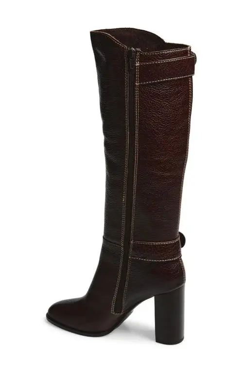 Jeffrey Campbell Chantel Knee High Boots - Brown Crinkle Bronze