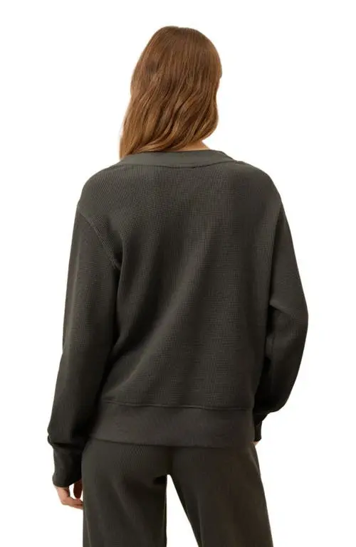 PACT Thermal Waffle Henley Pullover