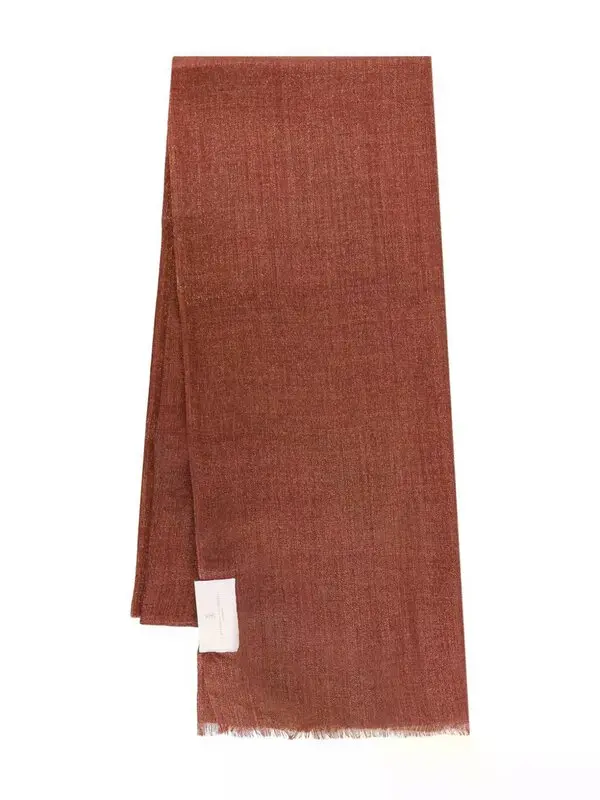 Brunello Cucinelli Logo-label Fringed Scarf - Brown