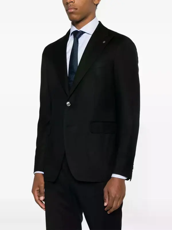 Tagliatore Button Pin-detail Blazer - Black