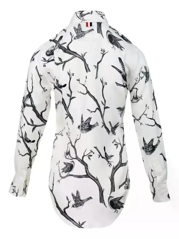Thom Browne Bird Print Button-up Top