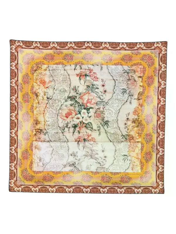 PIERRE-LOUIS MASCIA Aloeuw Floral Print Silk Scarf - Neutrals