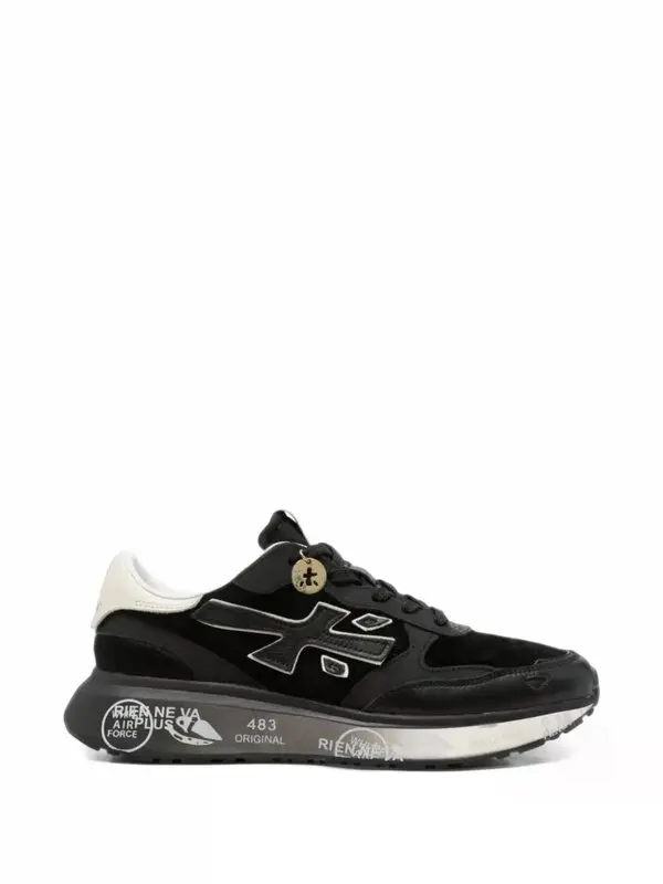 Premiata Logo Patch Sneakers - Black