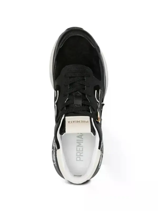 Premiata Logo Patch Sneakers - Black