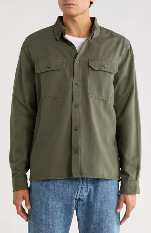 BILLABONG Fort Garage Stripe Cotton Herringbone Button-up Shirt