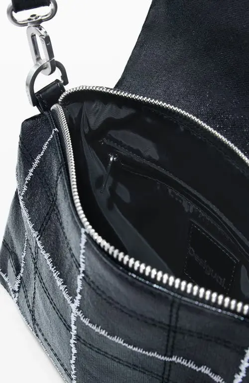 Desigual Topstitched Faux Leather Crossbody Bag