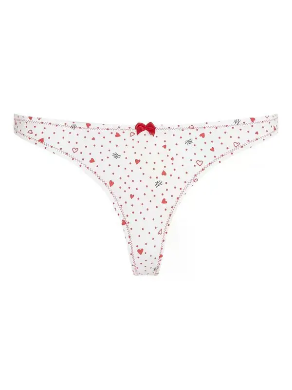 Karl Lagerfeld Heart-print Thong - White