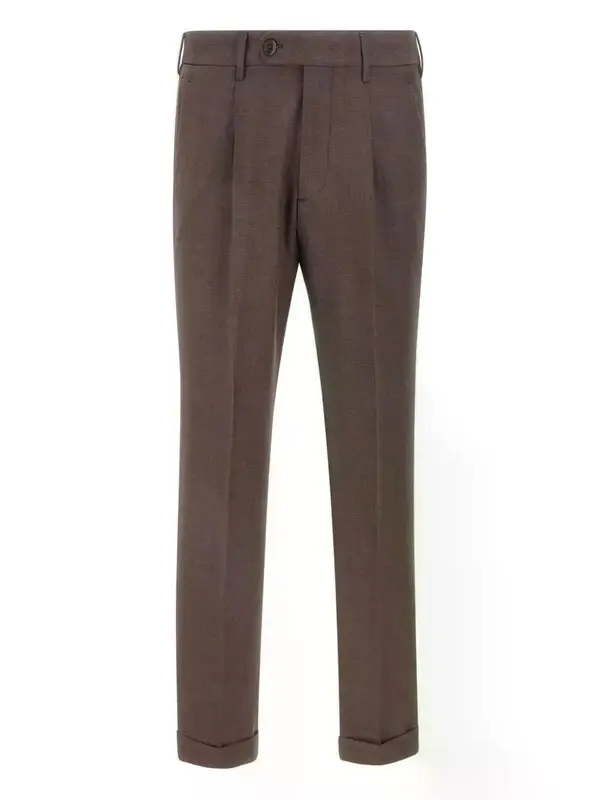 DEVORE INCIPIT Pleated-front Trousers - Brown