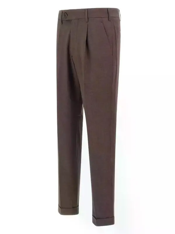 DEVORE INCIPIT Pleated-front Trousers - Brown