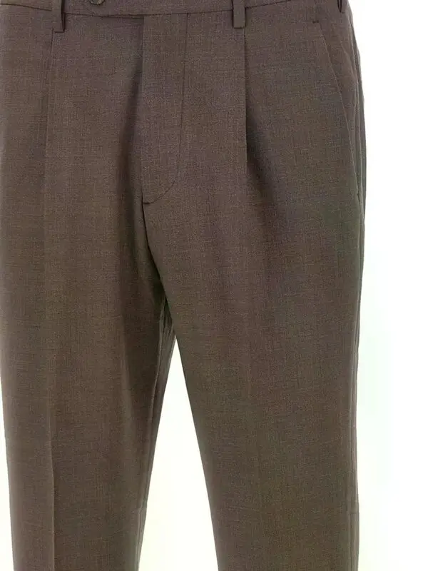 DEVORE INCIPIT Pleated-front Trousers - Brown