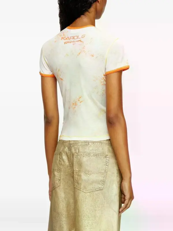 DIESEL® Latina Foreva" T-shirt With Crystal Embellishments - Neutrals