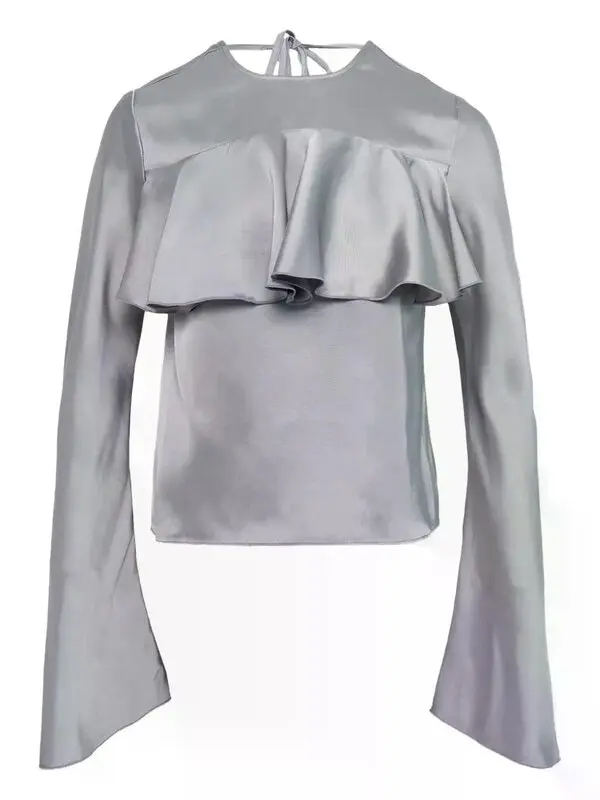 GANNI Ruffled Long-sleeved Blouse