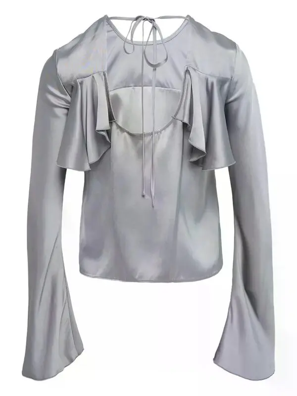 GANNI Ruffled Long-sleeved Blouse