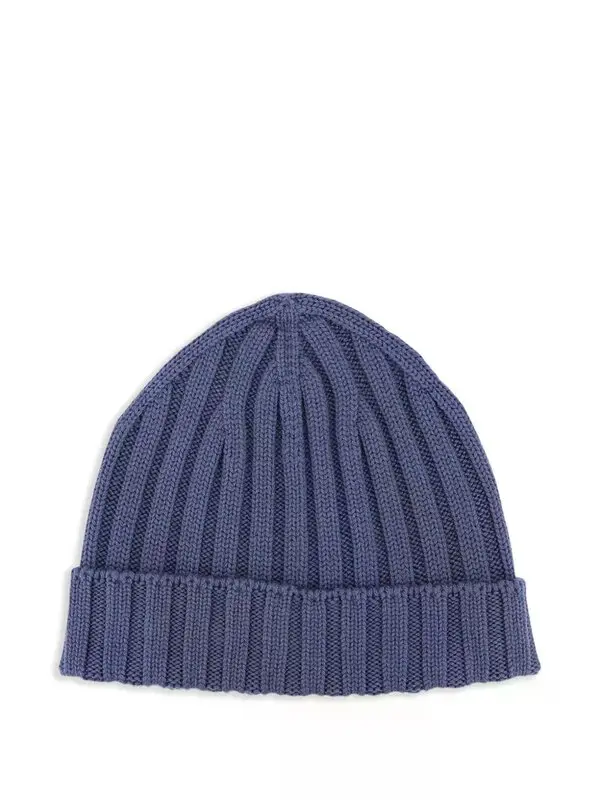 FILIPPO DE LAURENTIIS Ribbed-knit Beanie - Blue
