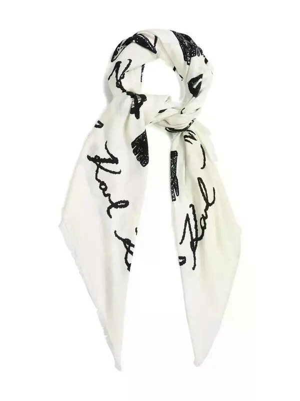 Karl Lagerfeld Signature Graphic-print Scarf