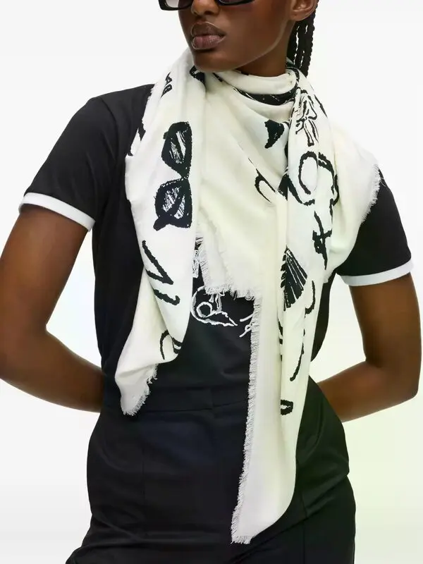 Karl Lagerfeld Signature Graphic-print Scarf