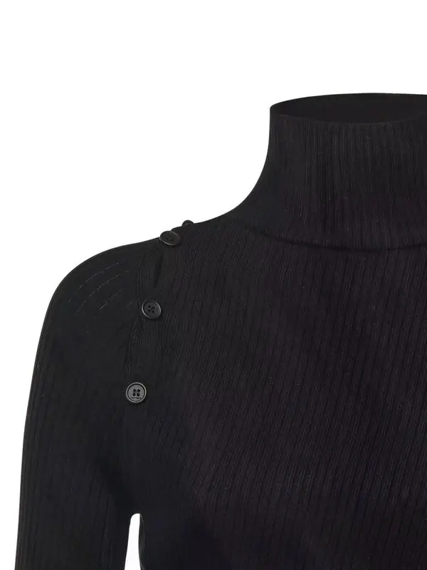 COURREGES Button-embellished Turtleneck Sweater