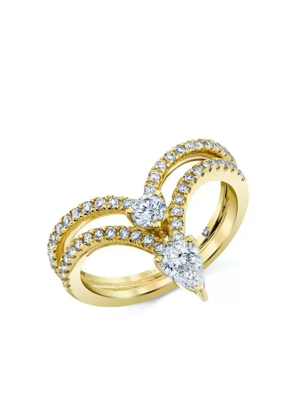 Shay 18k Yellow Diamond Stacked Ring - Gold