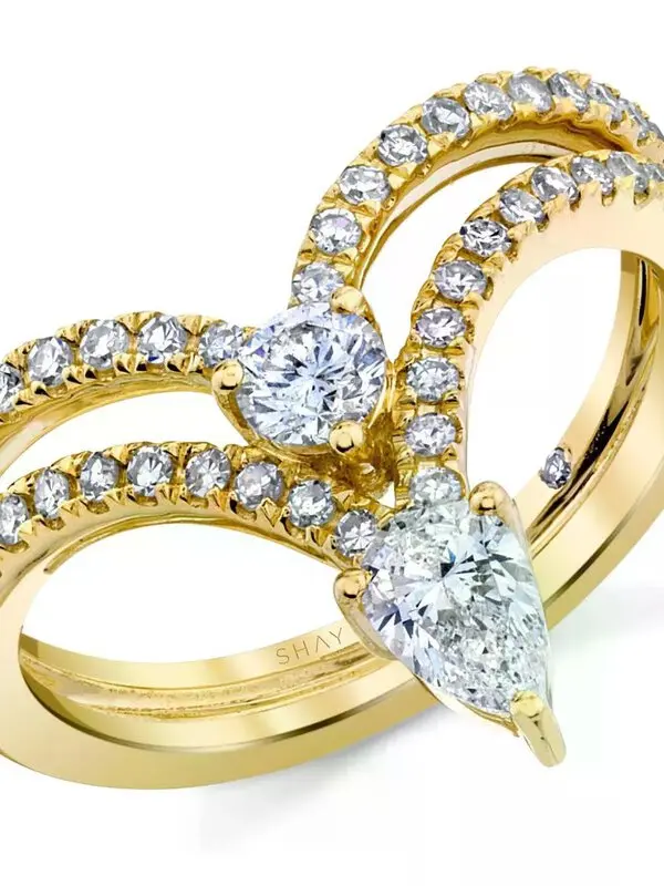 Shay 18k Yellow Diamond Stacked Ring - Gold