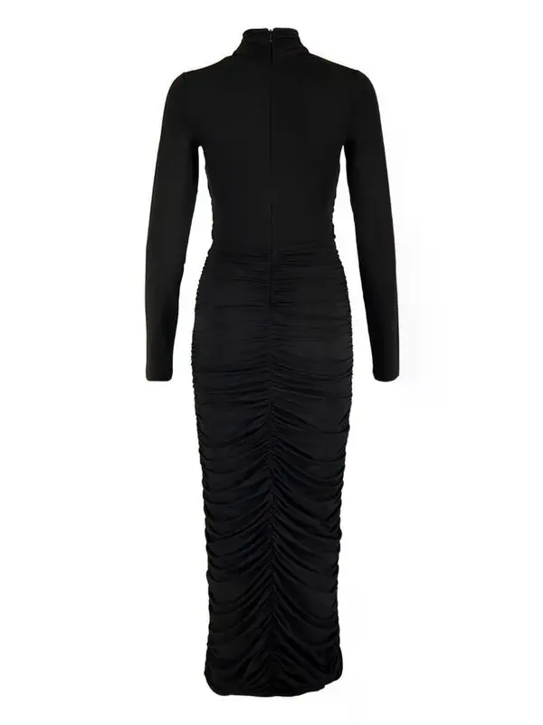 Balmain Ruched Midi Dress - Black