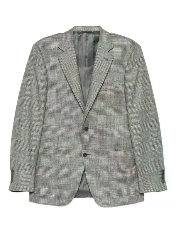 Canali Checked Two-button Blazer - Grey