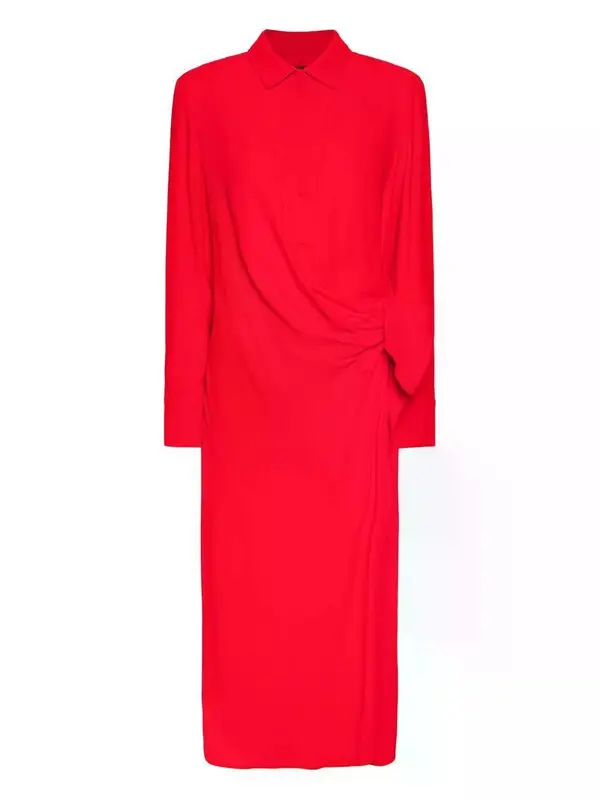 ELENA MIRO` Buttoned Wrap-effect Dress