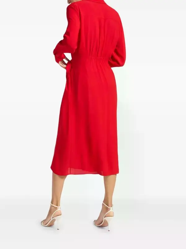 ELENA MIRO` Buttoned Wrap-effect Dress