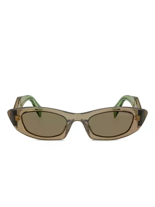 Prada Geometric-frame Sunglasses - Green