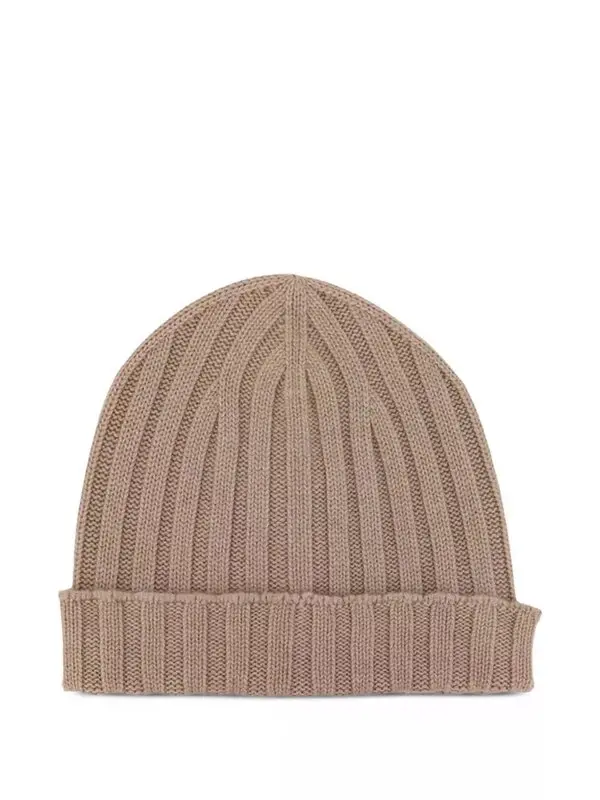 FILIPPO DE LAURENTIIS Ribbed Cashmere Beanie - Neutrals