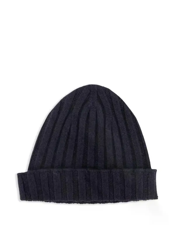FILIPPO DE LAURENTIIS Ribbed Knit Beanie Hat - Blue