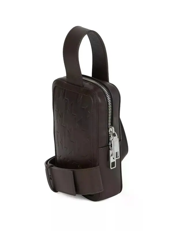 Karl Lagerfeld K/loom Embossed-leather Messenger Bag - Brown