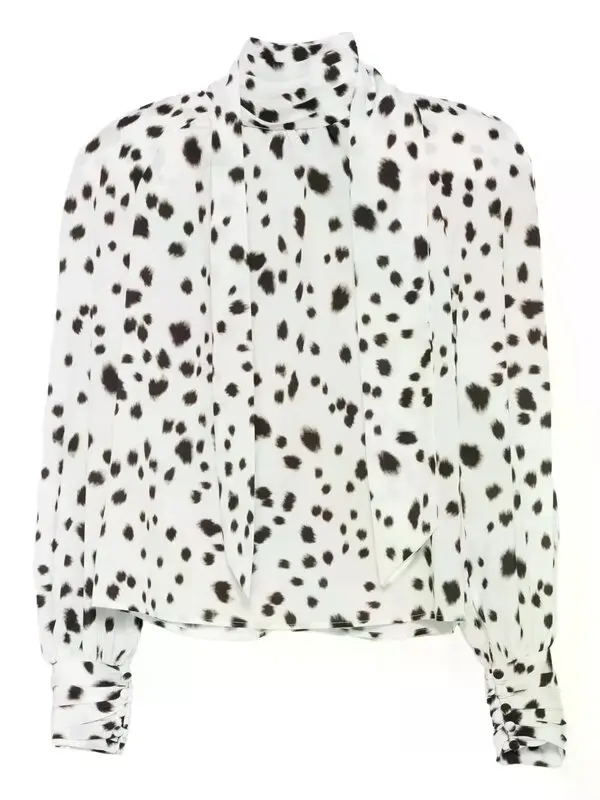 ROWEN ROSE Dalmatian-pattern Blouse - White