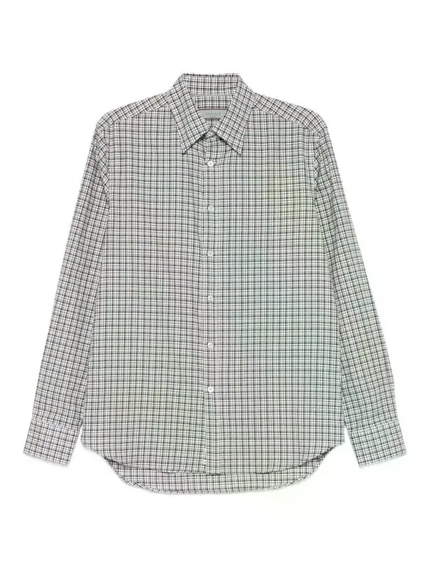 Canali Checked Cotton Shirt - Grey