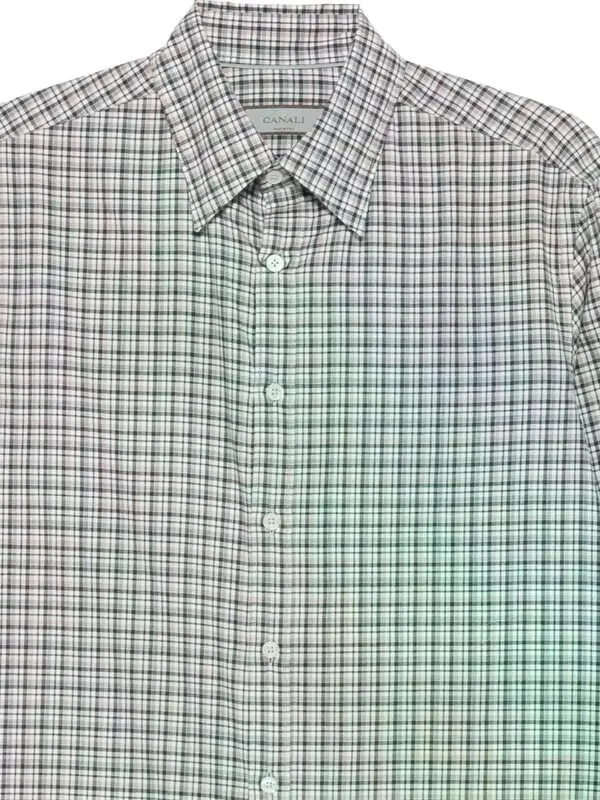 Canali Checked Cotton Shirt - Grey