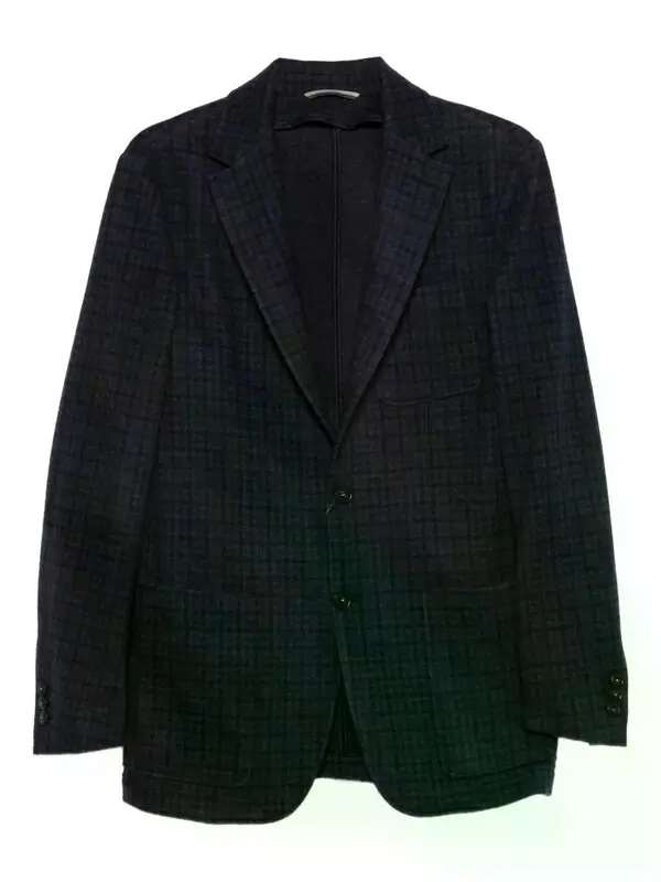 Canali Checked Two-button Blazer - Blue