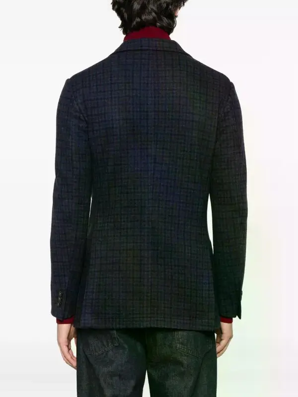 Canali Checked Two-button Blazer - Blue