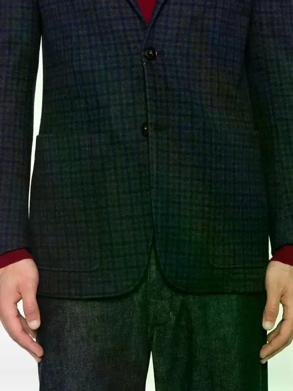Canali Checked Two-button Blazer - Blue