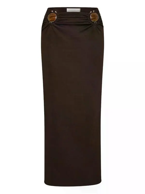 Christopher Esber Ruched Maxi Skirt With Stone Embellishments
