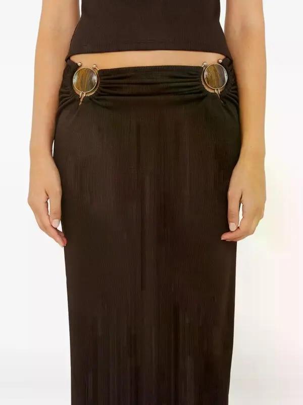 Christopher Esber Ruched Maxi Skirt With Stone Embellishments